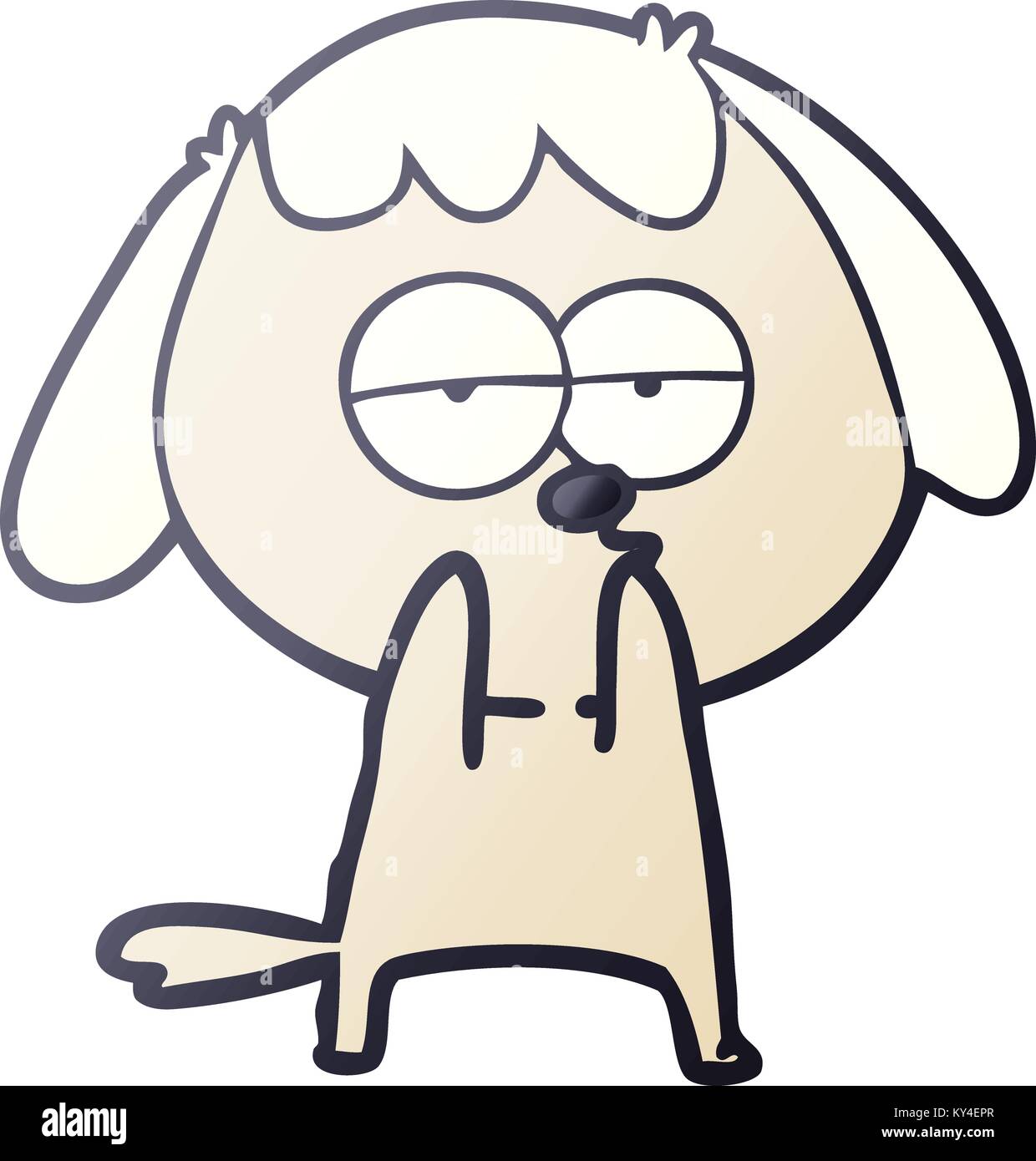 cartoon bored dog Stock Vector Image & Art - Alamy