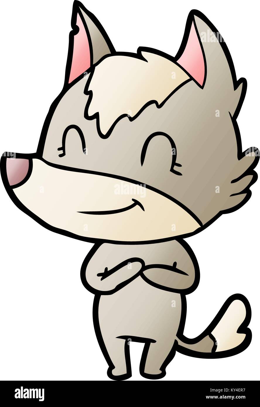 friendly cartoon wolf Stock Vector Image & Art - Alamy