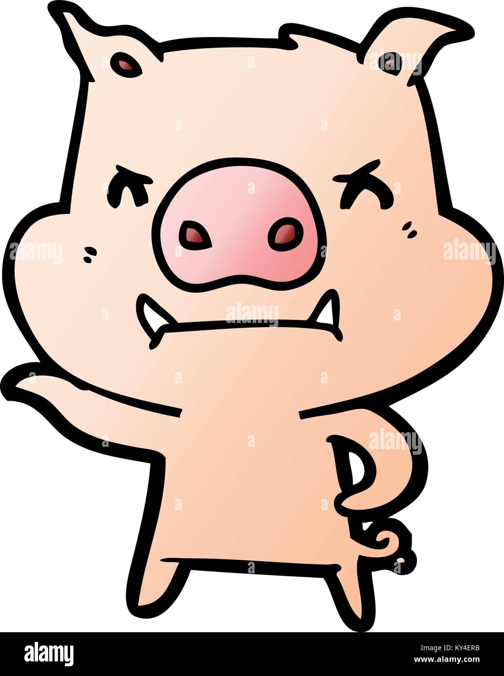 angry cartoon pig Stock Vector Image & Art - Alamy