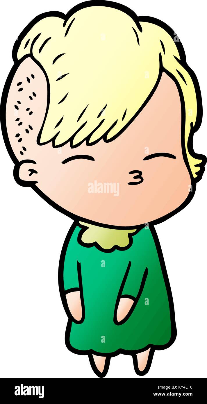 cartoon squinting girl Stock Vector Image & Art - Alamy