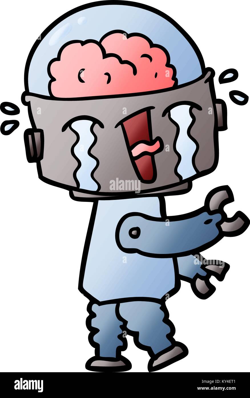 cartoon crying robot Stock Vector Image & Art - Alamy