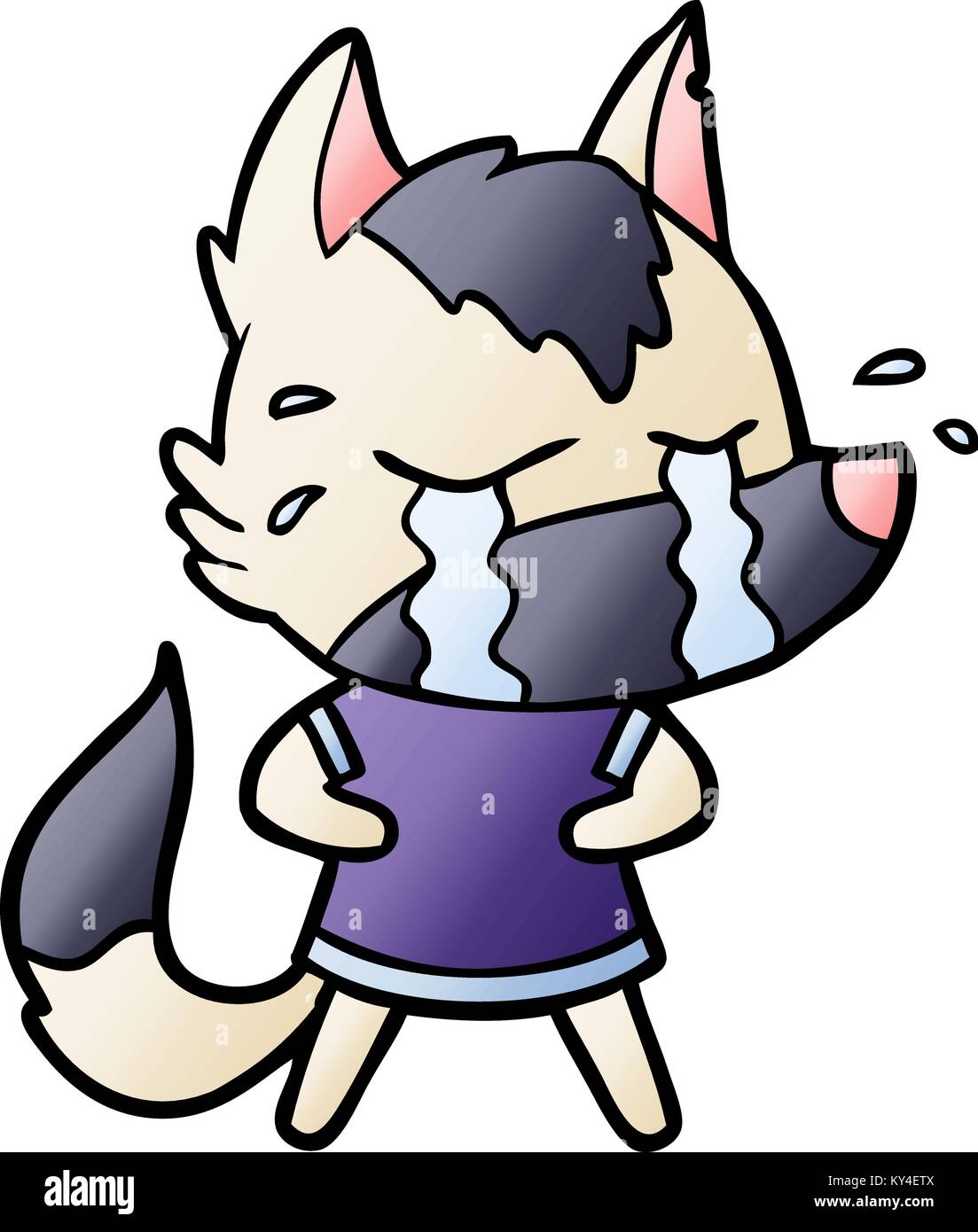 cartoon crying wolf Stock Vector Image & Art - Alamy