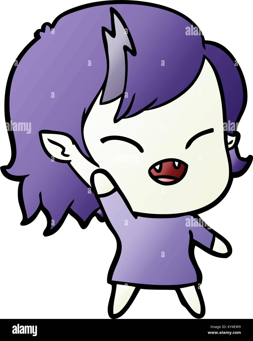 cartoon laughing vampire girl waving Stock Vector Image & Art - Alamy