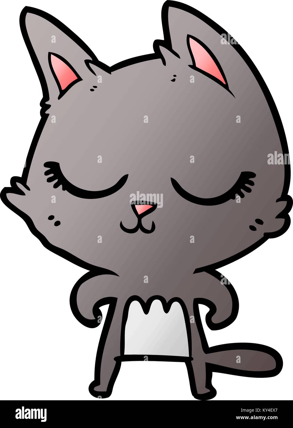 calm cartoon cat Stock Vector Image & Art - Alamy