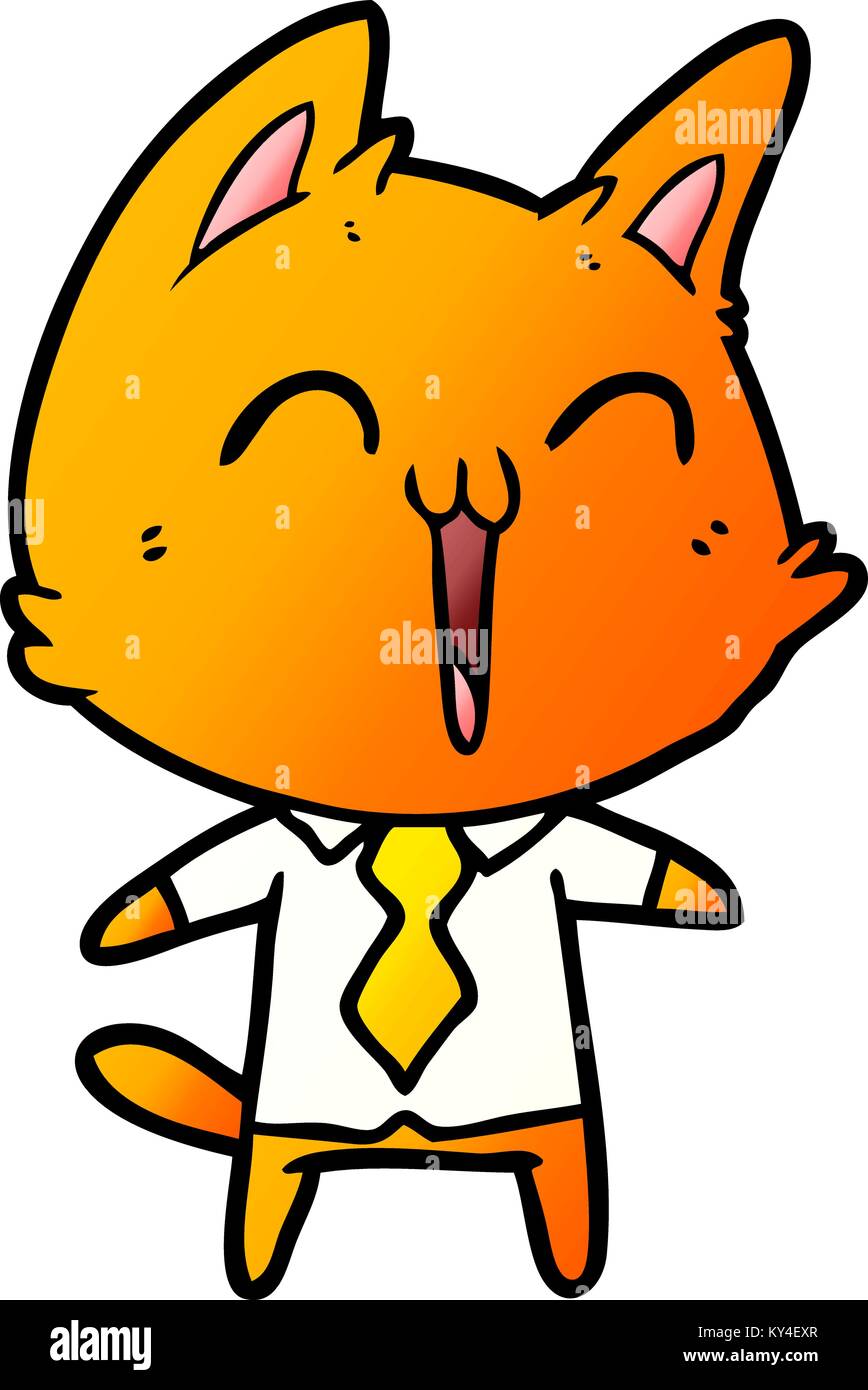 happy cartoon cat Stock Vector Image & Art - Alamy