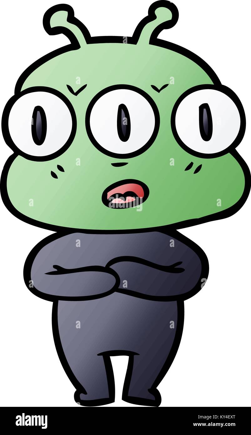 cartoon three eyed alien Stock Vector Image & Art - Alamy