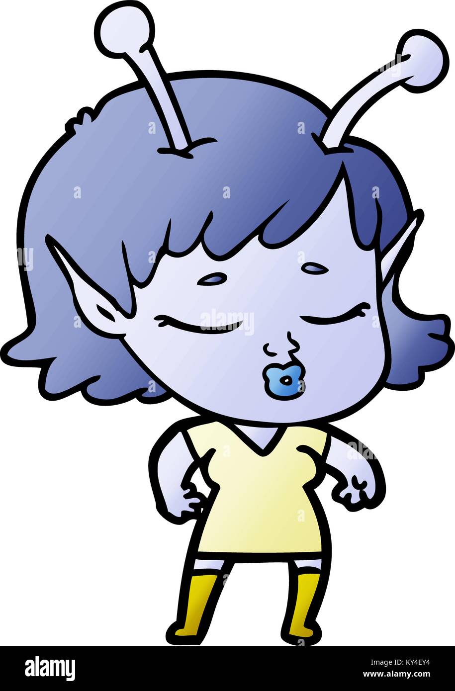 cute alien girl cartoon Stock Vector Image & Art - Alamy