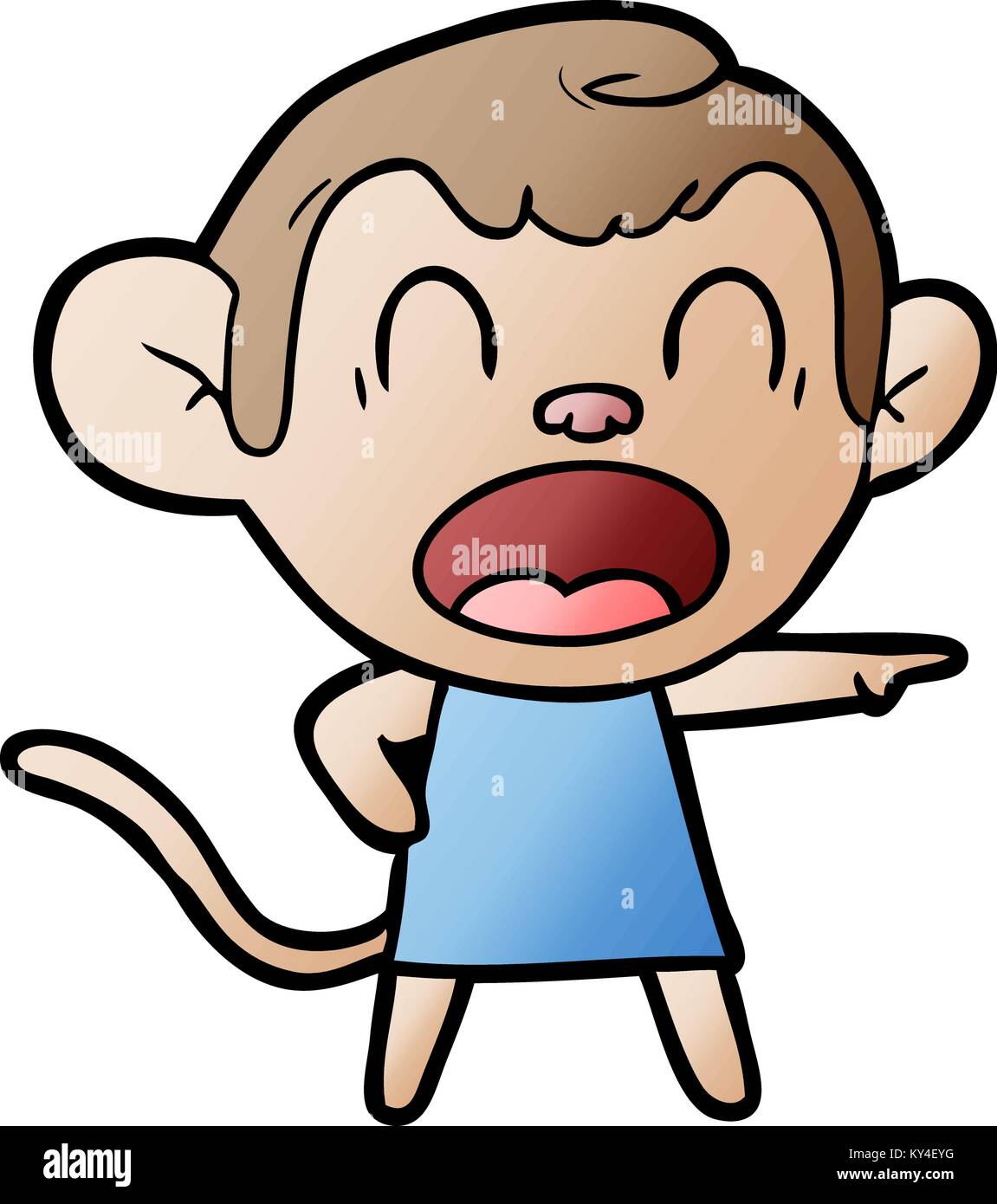 shouting cartoon monkey pointing Stock Vector Image & Art - Alamy