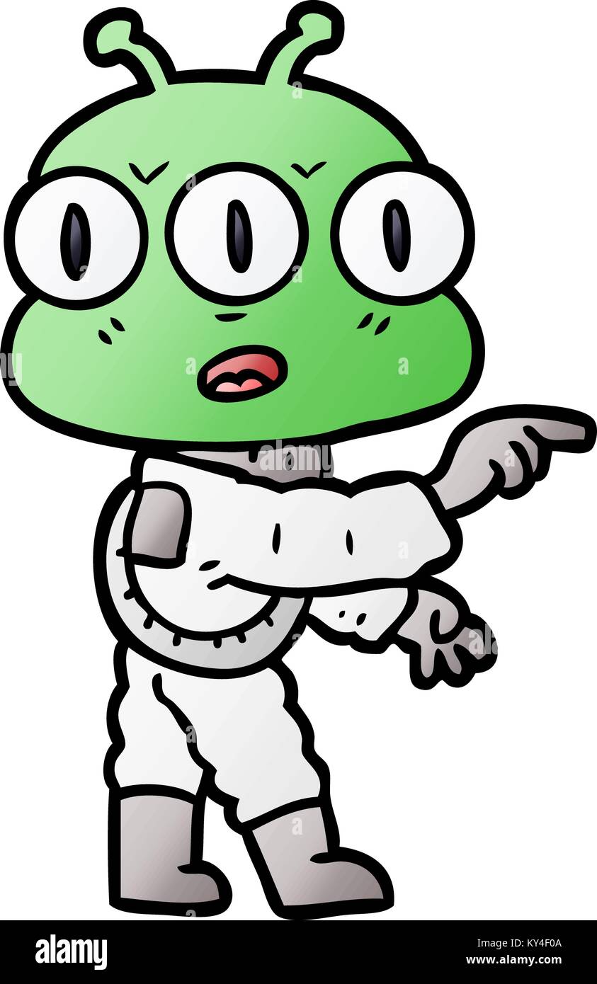 cartoon three eyed alien Stock Vector Image & Art - Alamy