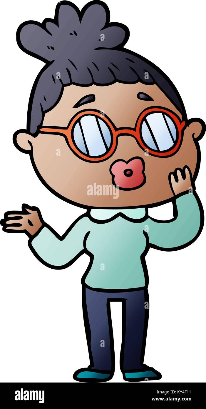 cartoon woman wearing spectacles Stock Vector Image & Art - Alamy