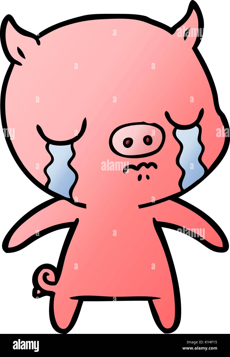 cartoon pig crying Stock Vector Image & Art - Alamy