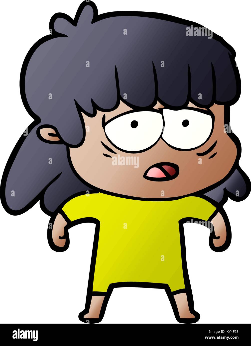 cartoon tired woman Stock Vector Image & Art - Alamy