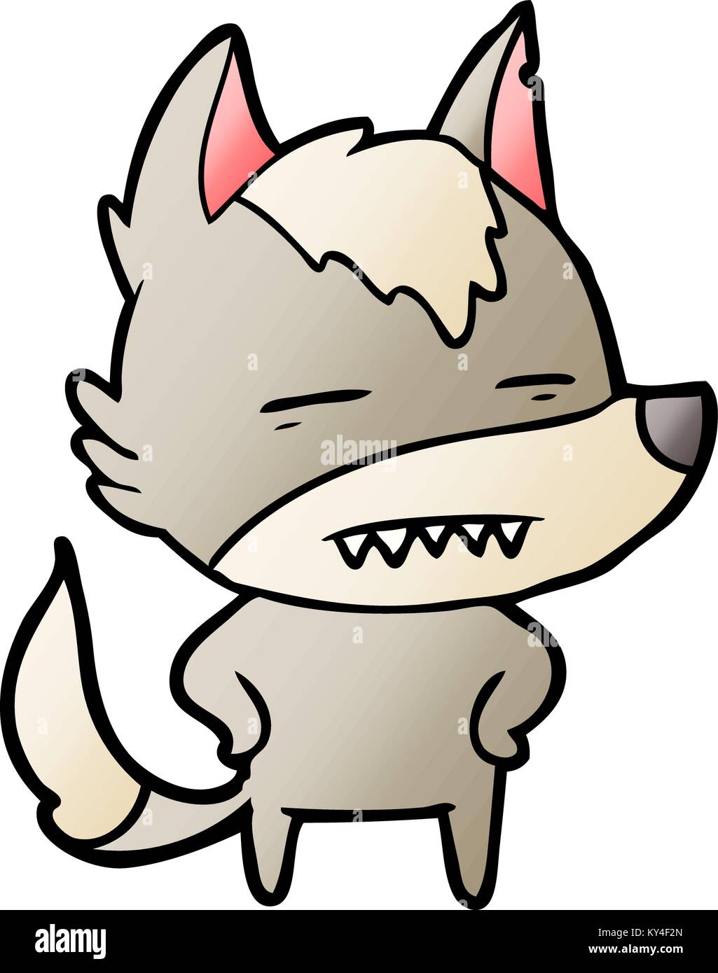 cartoon wolf showing teeth Stock Vector Image & Art - Alamy