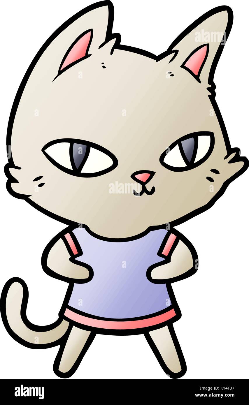 cartoon cat staring Stock Vector Image & Art - Alamy