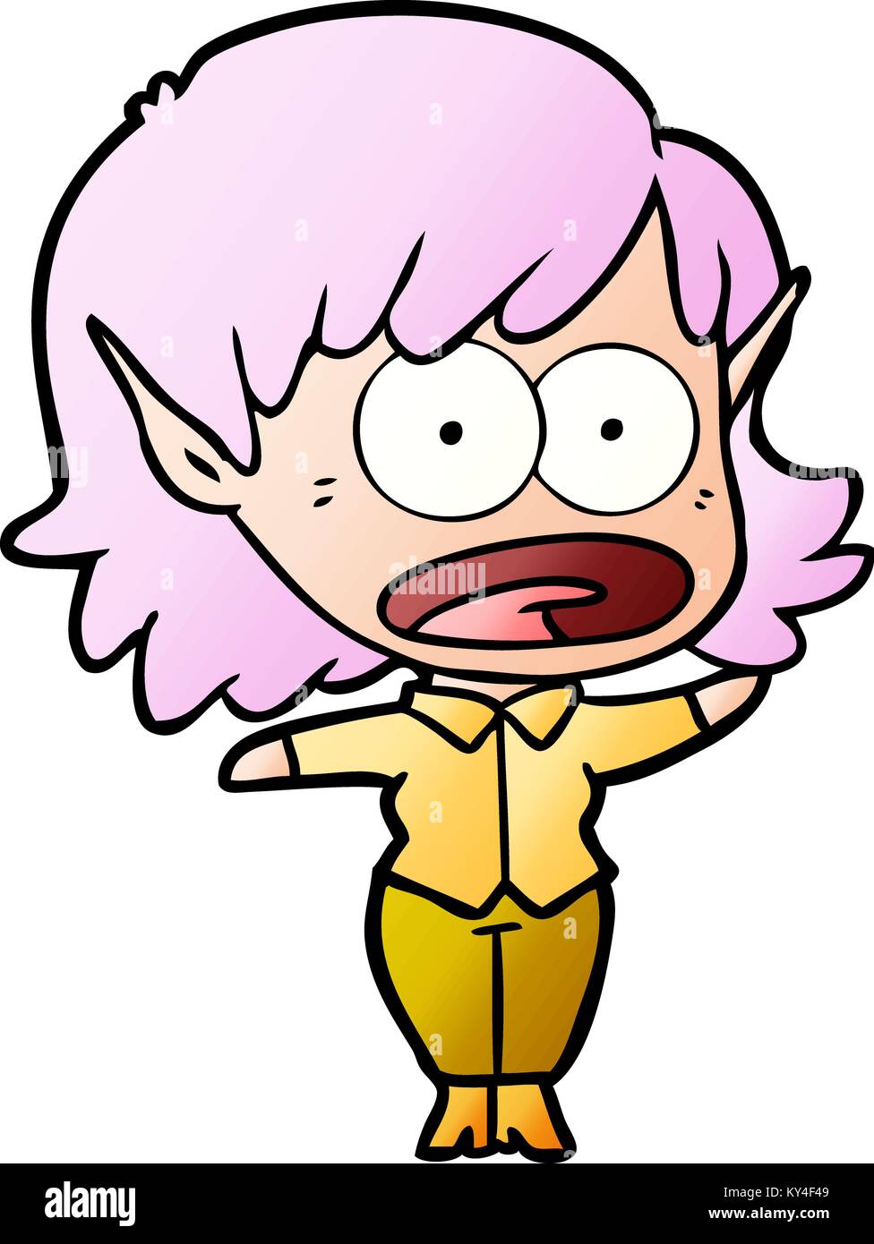 cartoon shocked elf girl Stock Vector Image & Art - Alamy