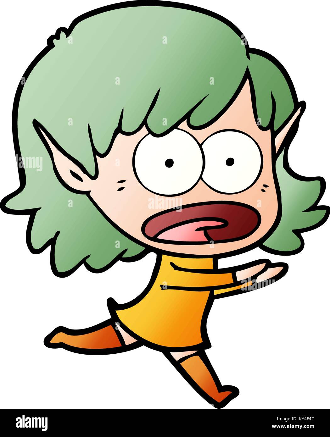 cartoon shocked elf girl Stock Vector Image & Art - Alamy