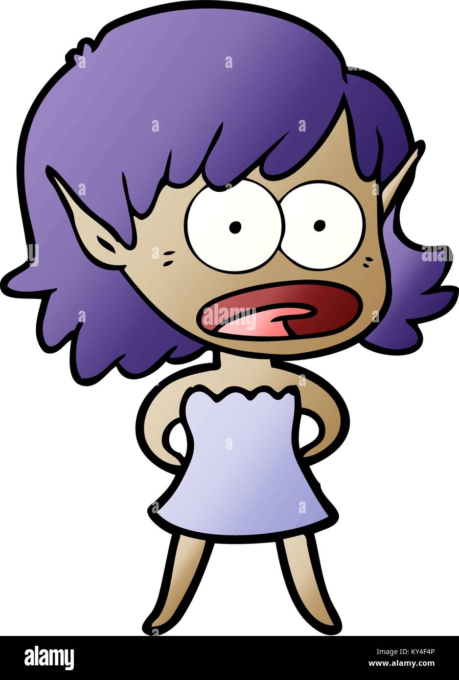 cartoon shocked elf girl Stock Vector Image & Art - Alamy