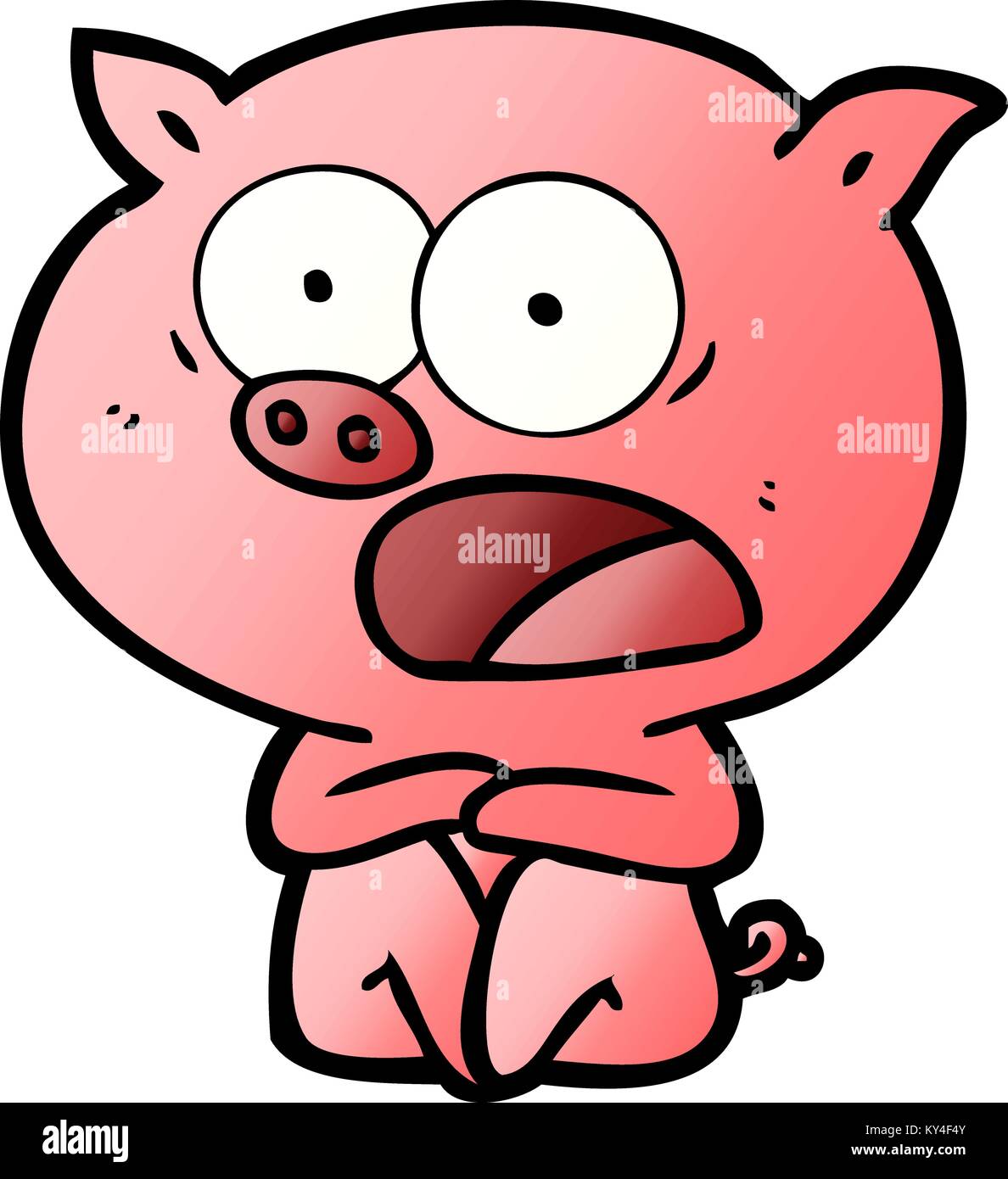 shocked cartoon pig sitting down Stock Vector Image & Art - Alamy