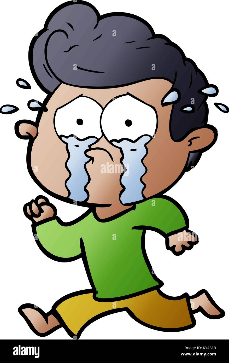 cartoon crying man running Stock Vector Image & Art - Alamy