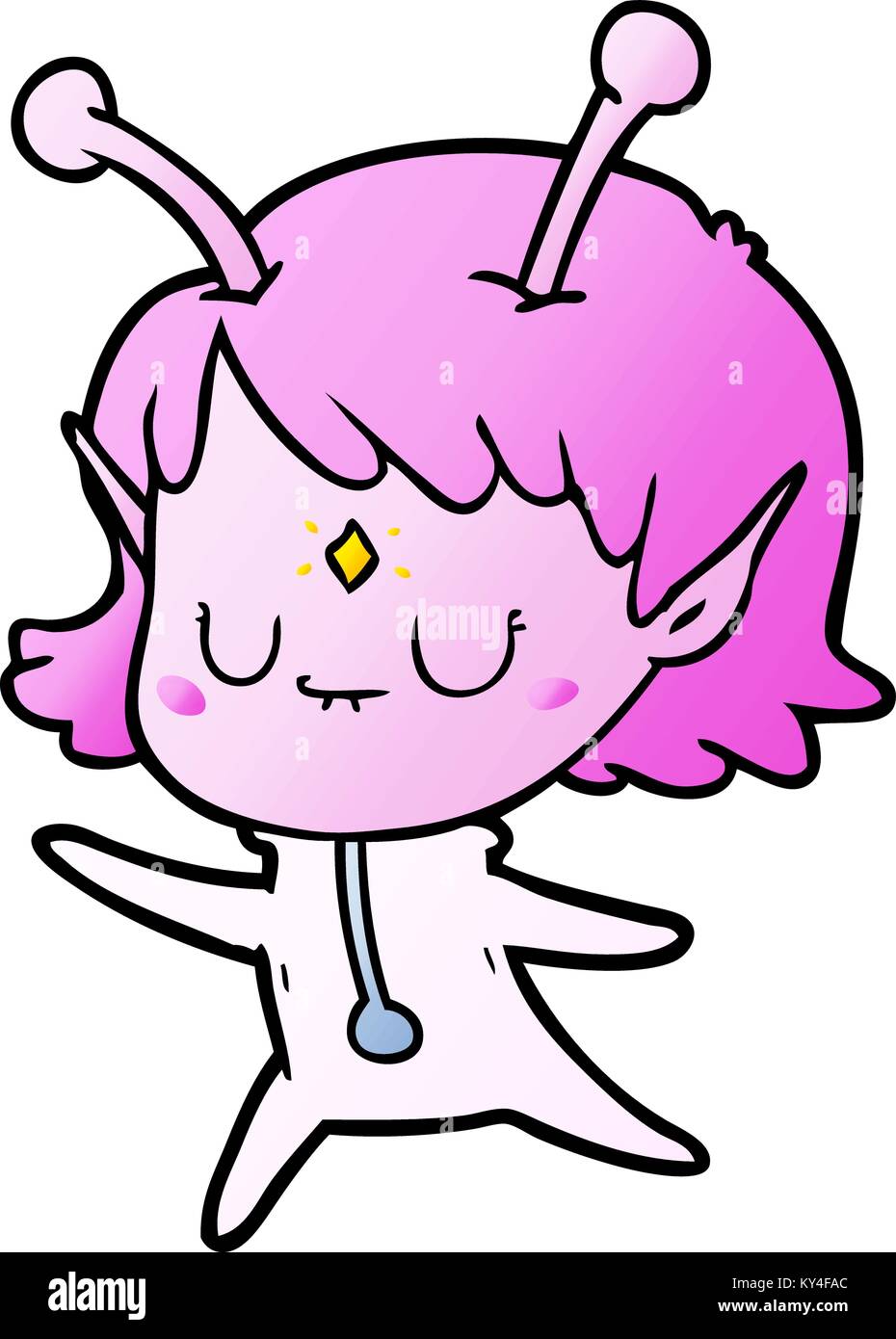 cartoon alien girl Stock Vector Image & Art - Alamy