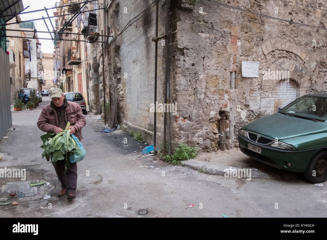 The food market area of Ballaro in Palermo, the capital of Sicily ...