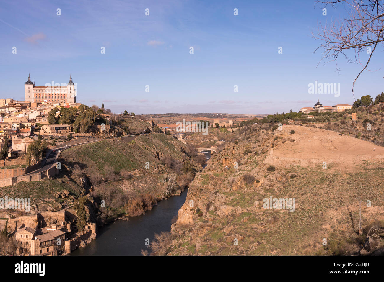 View of the city of Toledo which highlights the alcazar building the ...