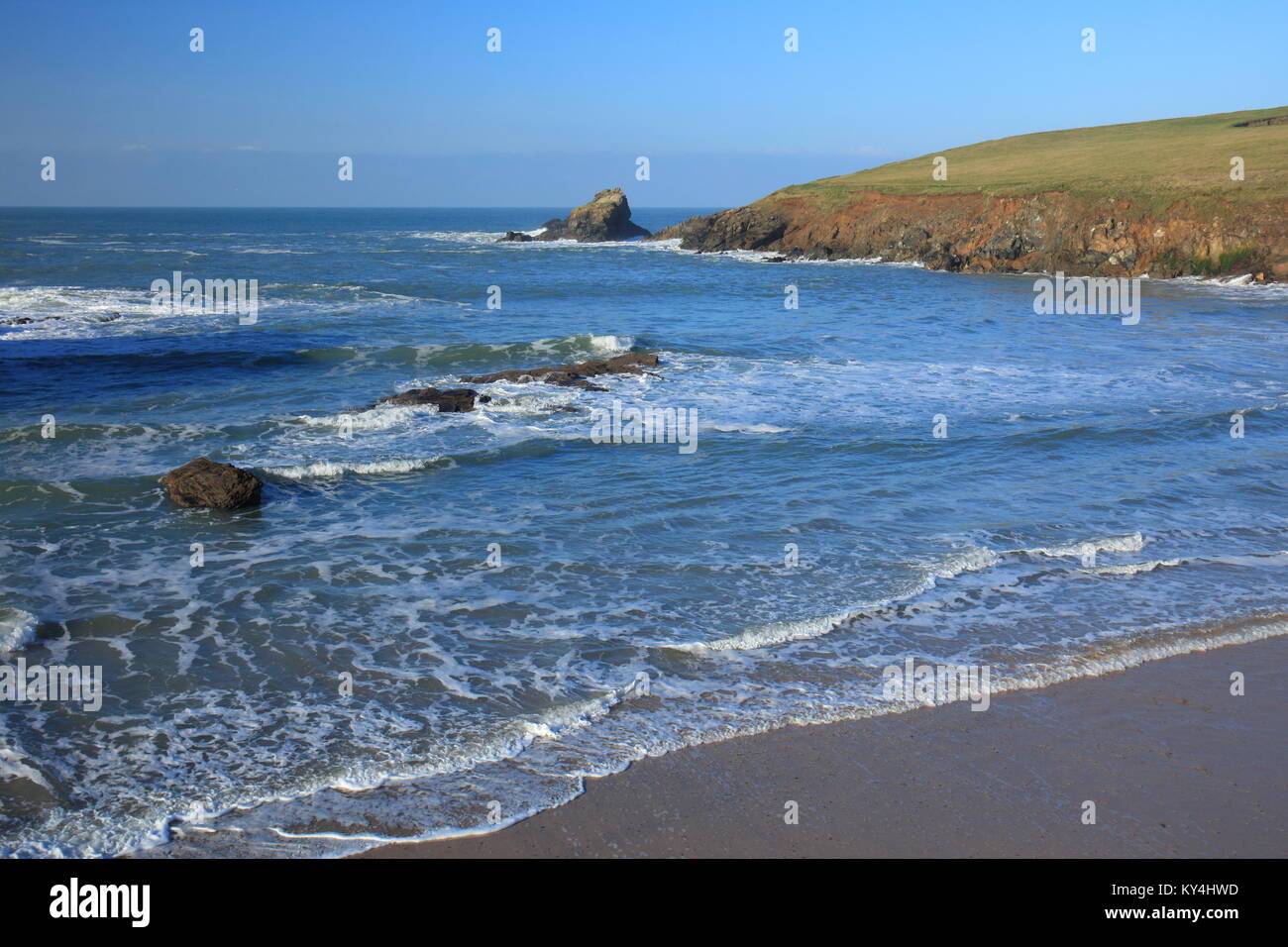 Trevone Bay, North Cornwall, England, UK Stock Photo - Alamy