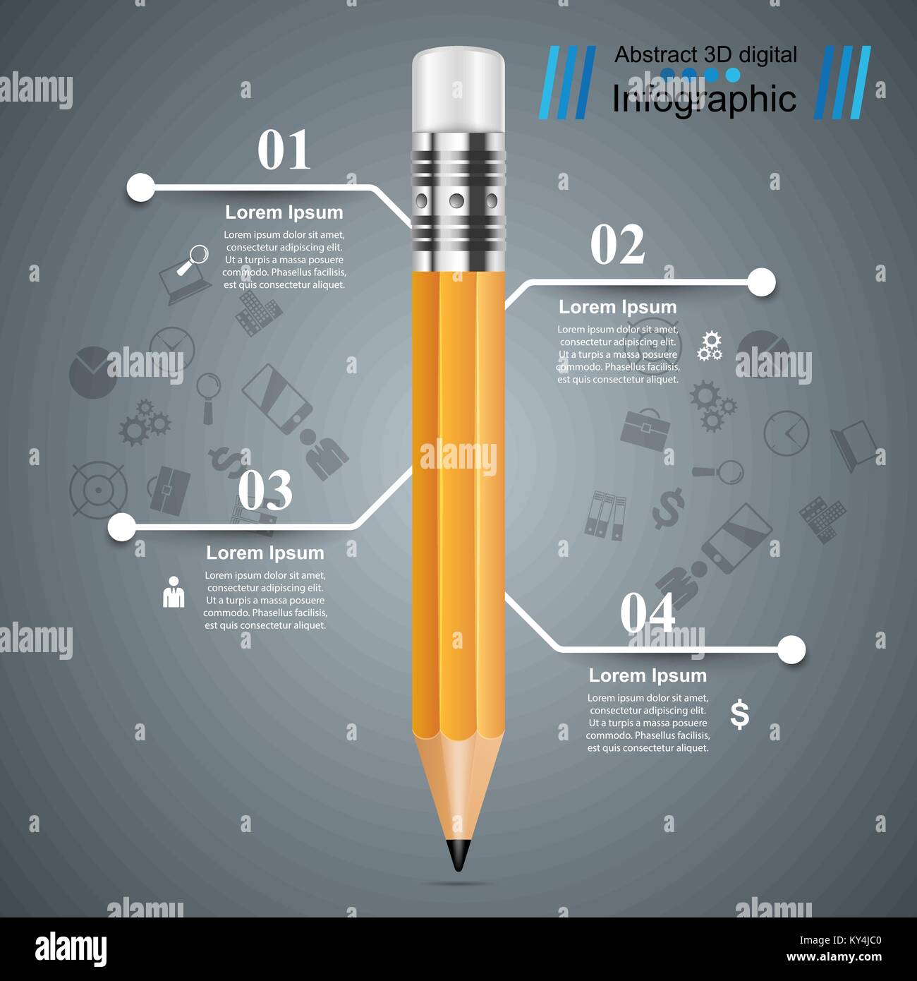 Pencil, education icon. Business infographic Stock Vector Image & Art ...