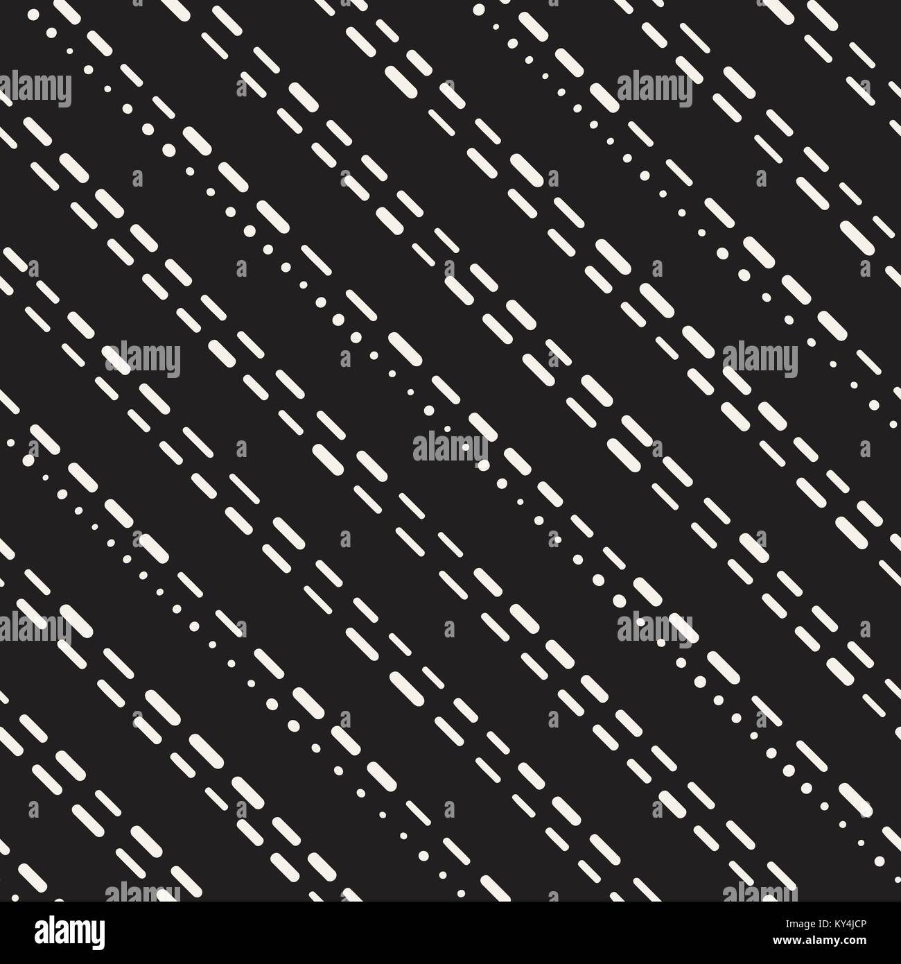 Black and White Irregular Rounded Dashed Lines Pattern. Modern Abstract ...