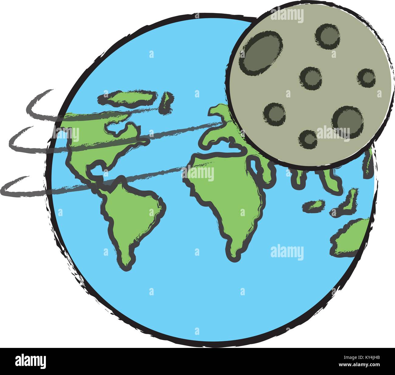 earth planet and moon icon Stock Vector Image & Art - Alamy