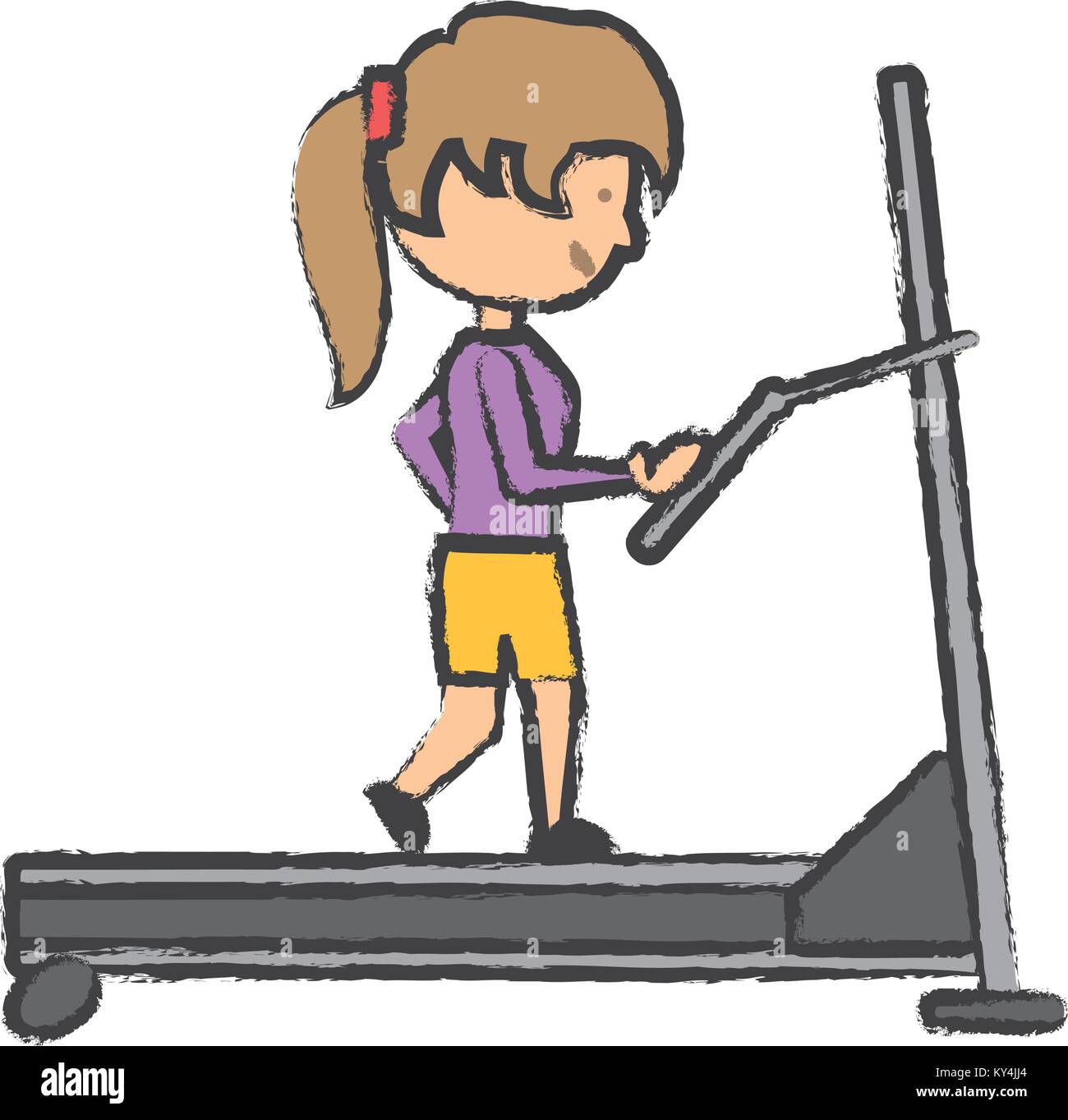 woman running on a treadmill Stock Vector Image & Art - Alamy