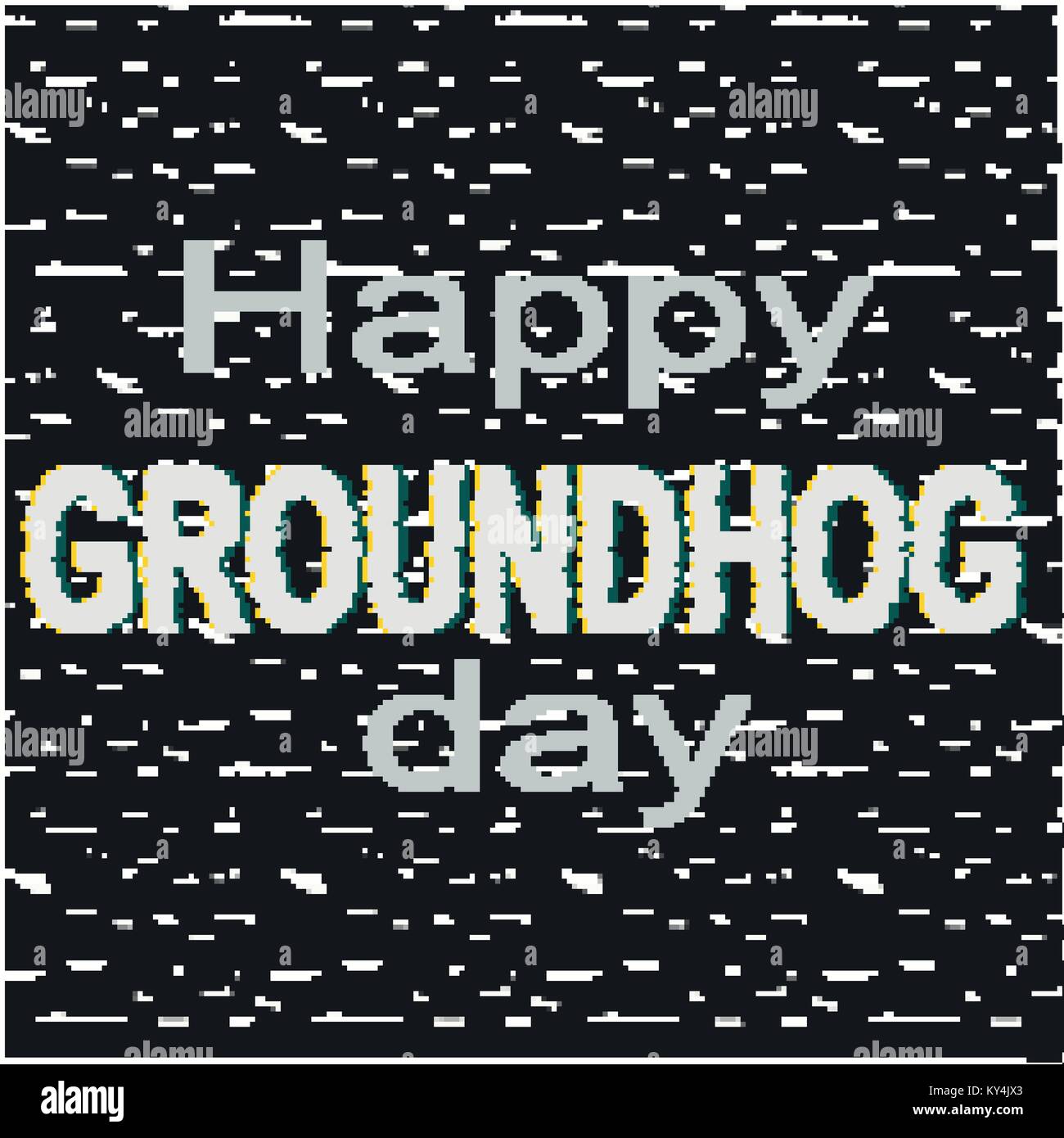 Happy groundhog day black white beautiful lettering. Vector ...