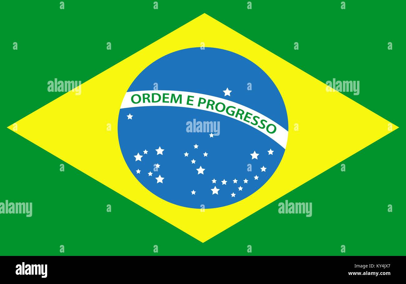 Brazil flag icon. Isolated on white background. Vector illustration ...