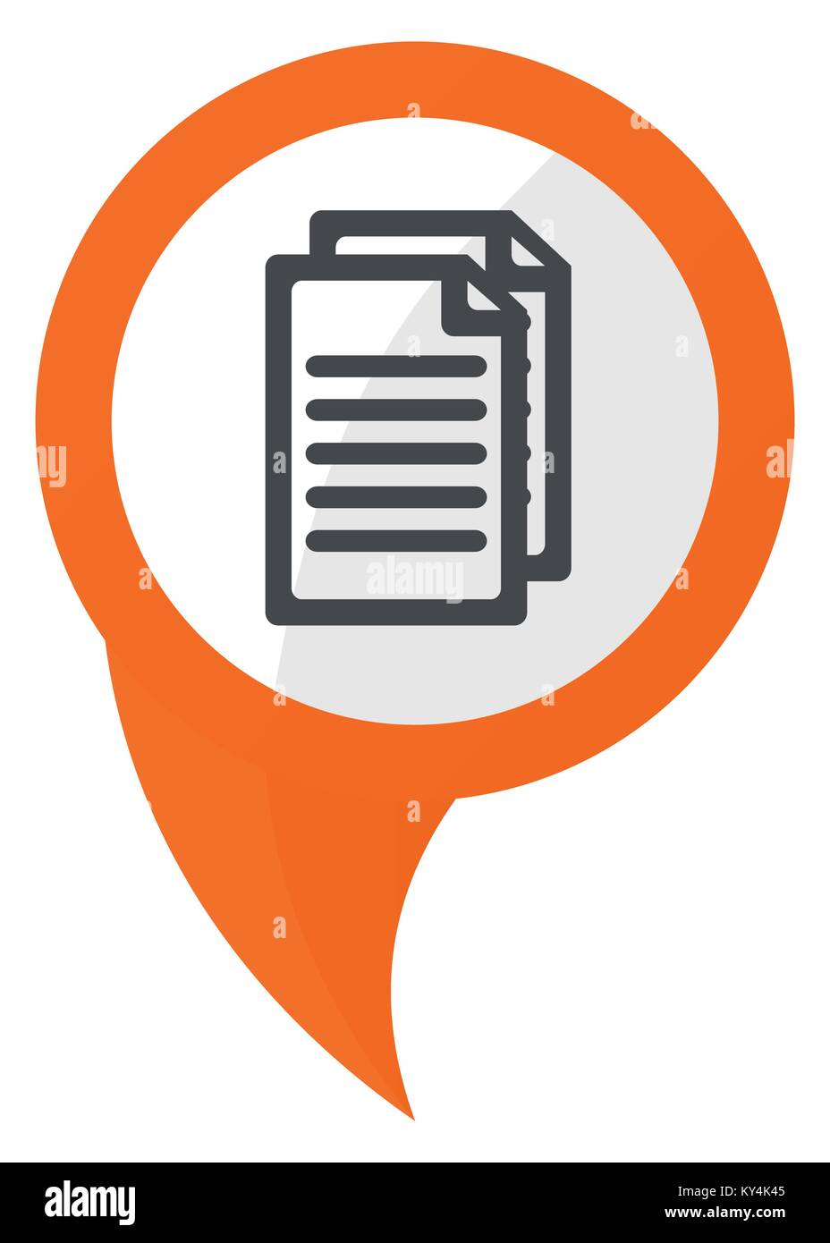 Document orange pin vector icon Stock Vector Image & Art - Alamy