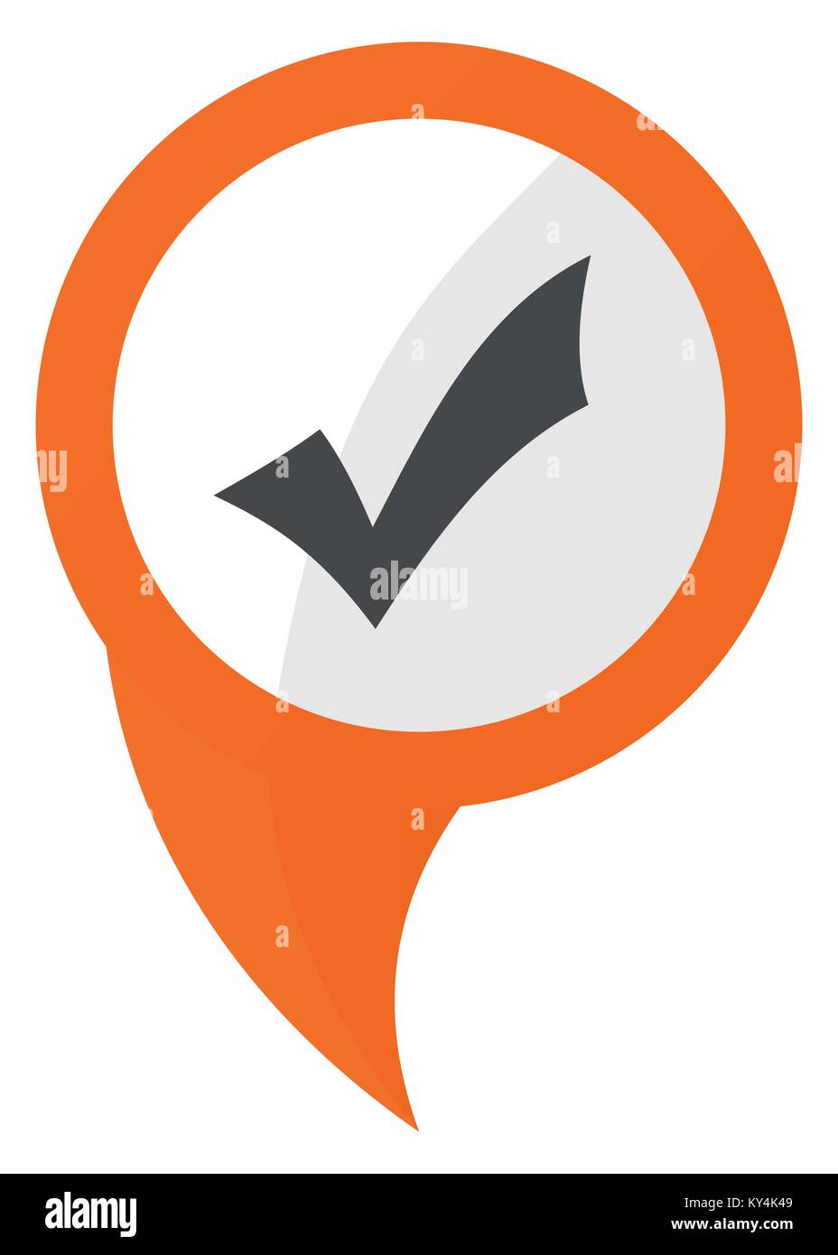 Check mark pin Stock Vector Images - Alamy