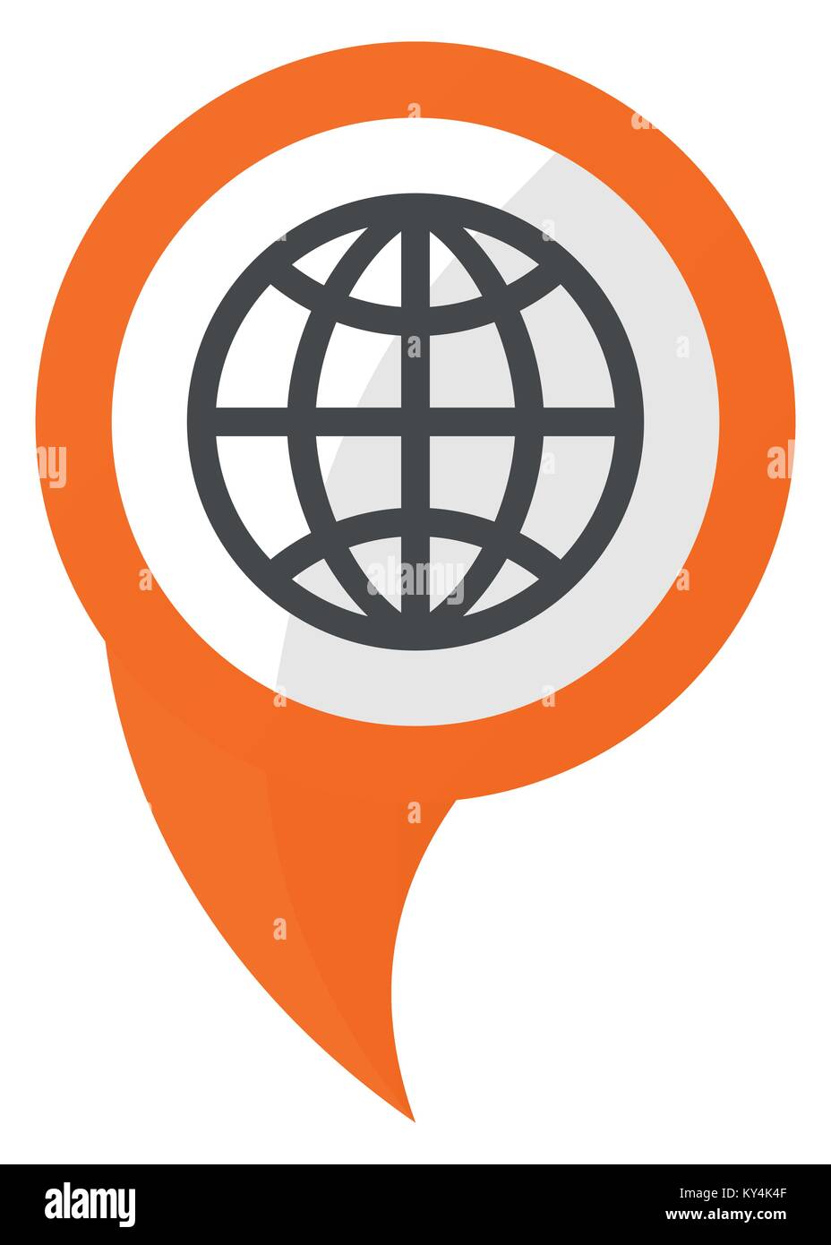 Earth orange pin vector icon Stock Vector Image & Art - Alamy