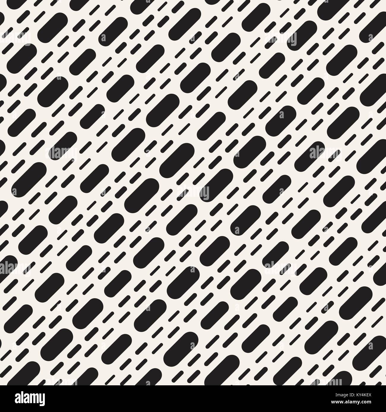 Black and White Irregular Rounded Dashed Lines Pattern. Modern Abstract ...