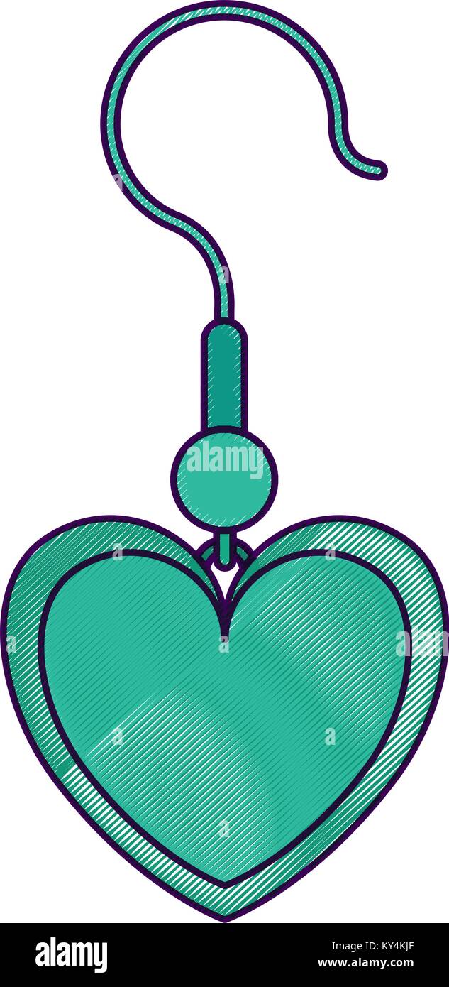 earrings with heart shape vector illustration design Stock Vector Image ...