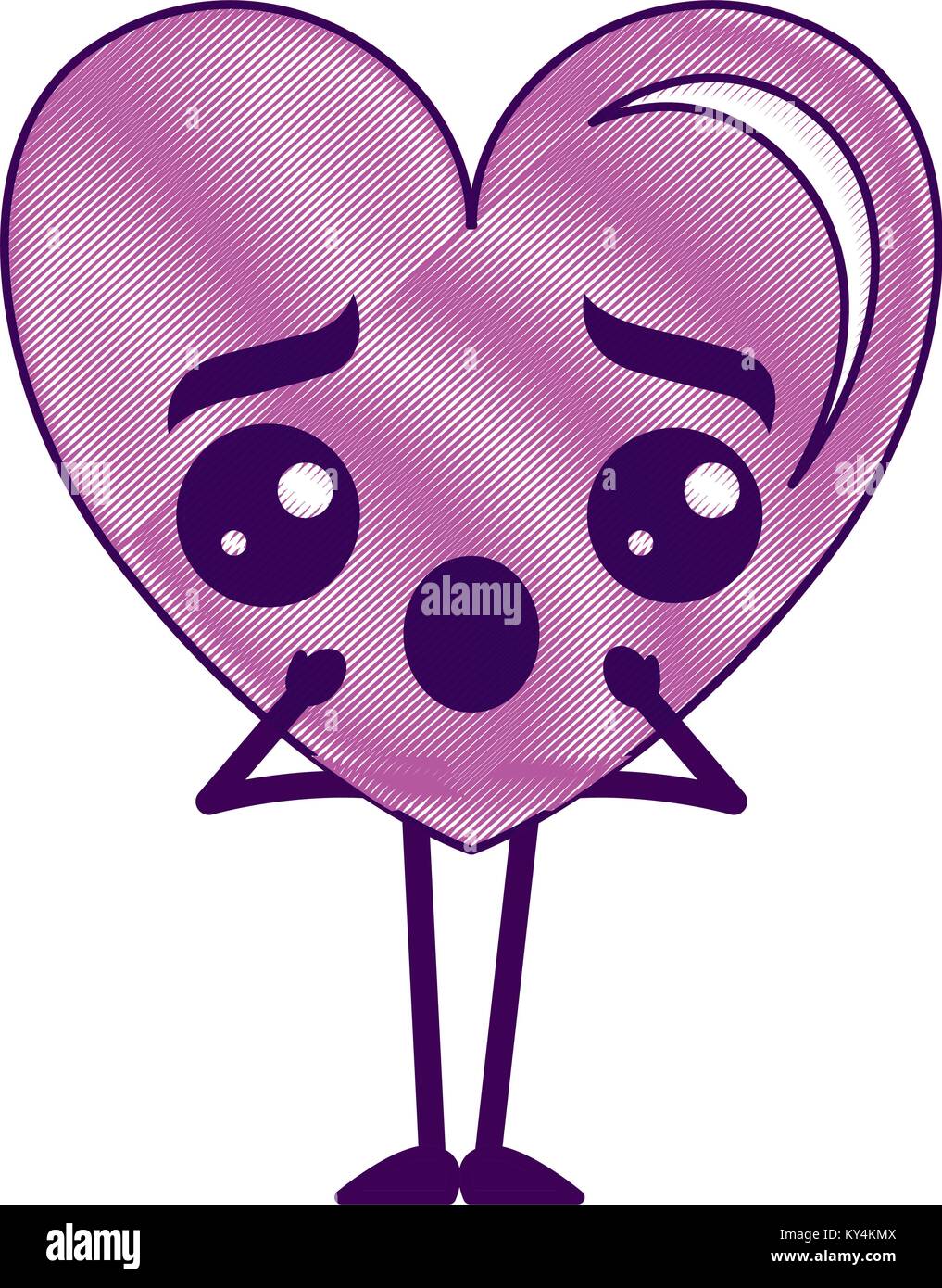 heart love confused kawaii character vector illustration design Stock ...