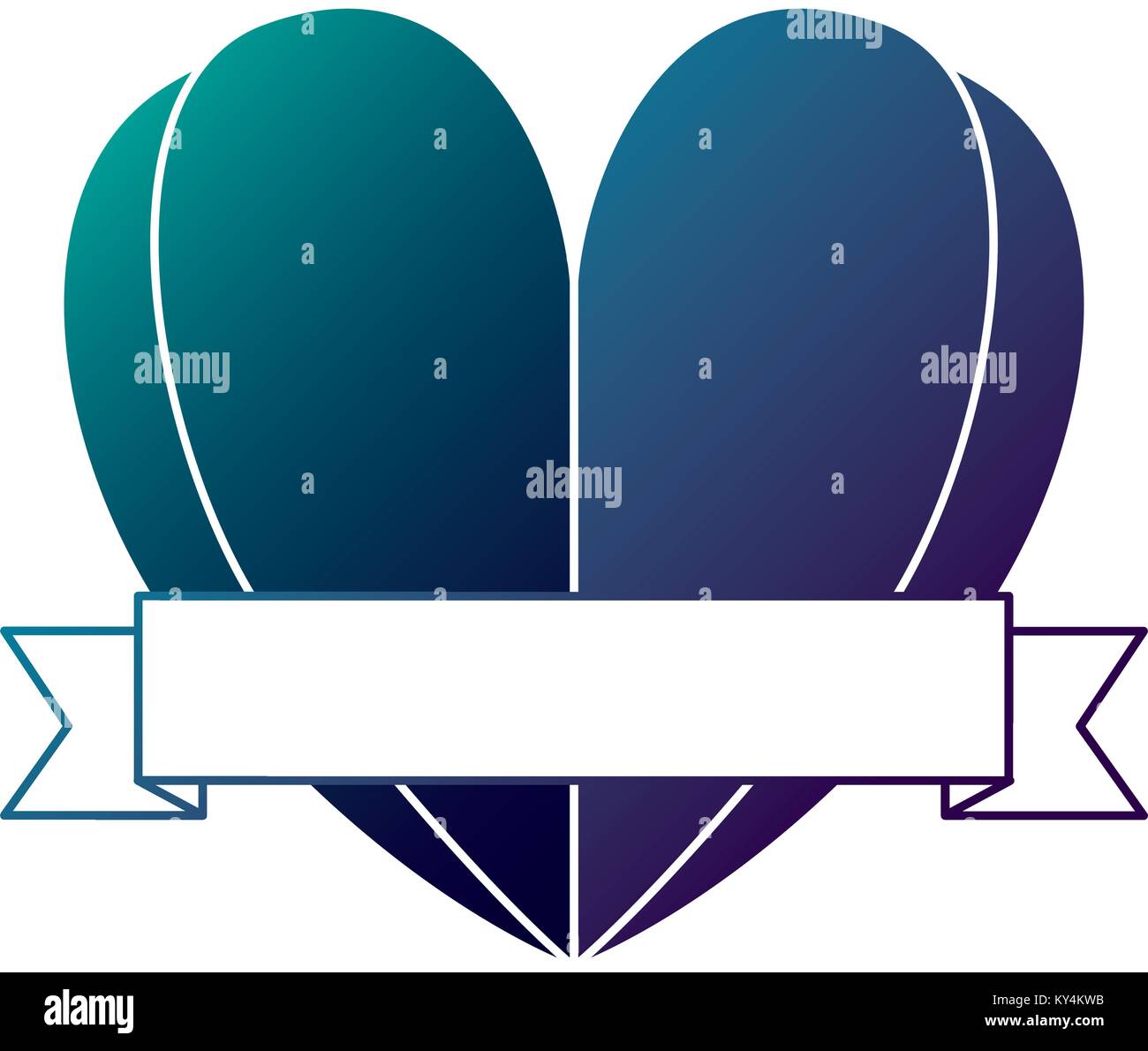 heart love with ribbon decorative vector illustration design Stock ...