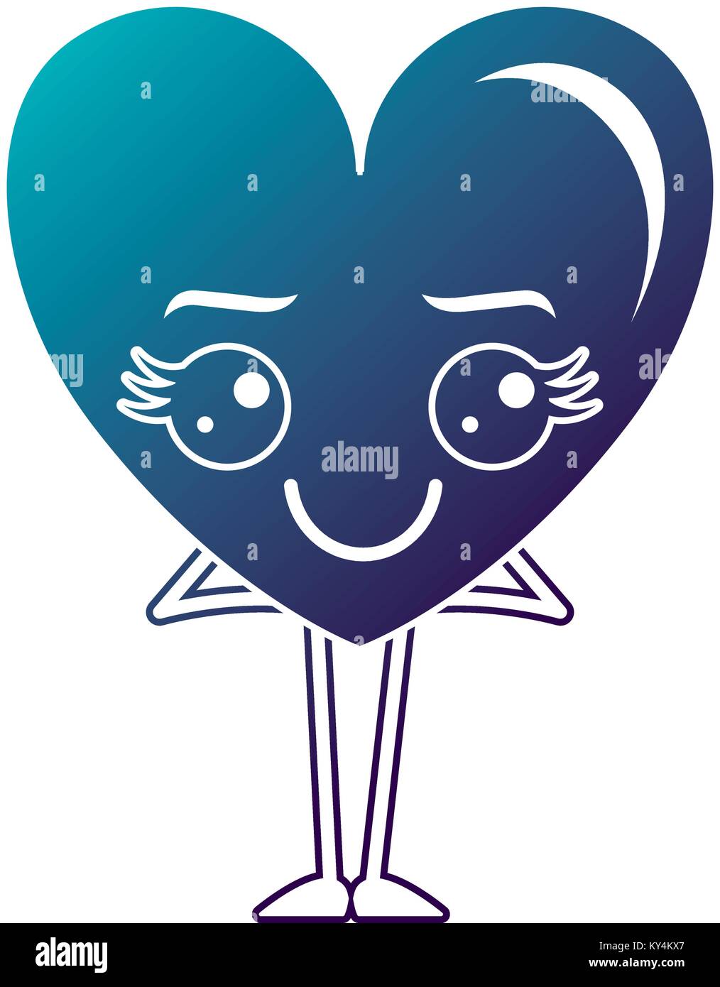 heart love happy kawaii character vector illustration design Stock ...
