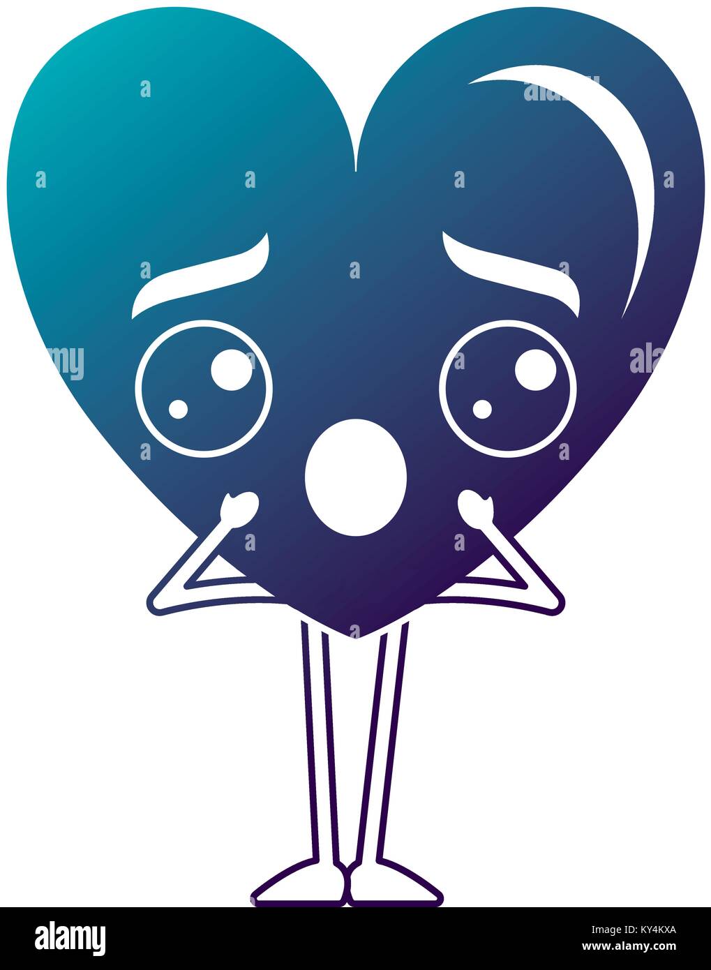 heart love confused kawaii character vector illustration design Stock ...