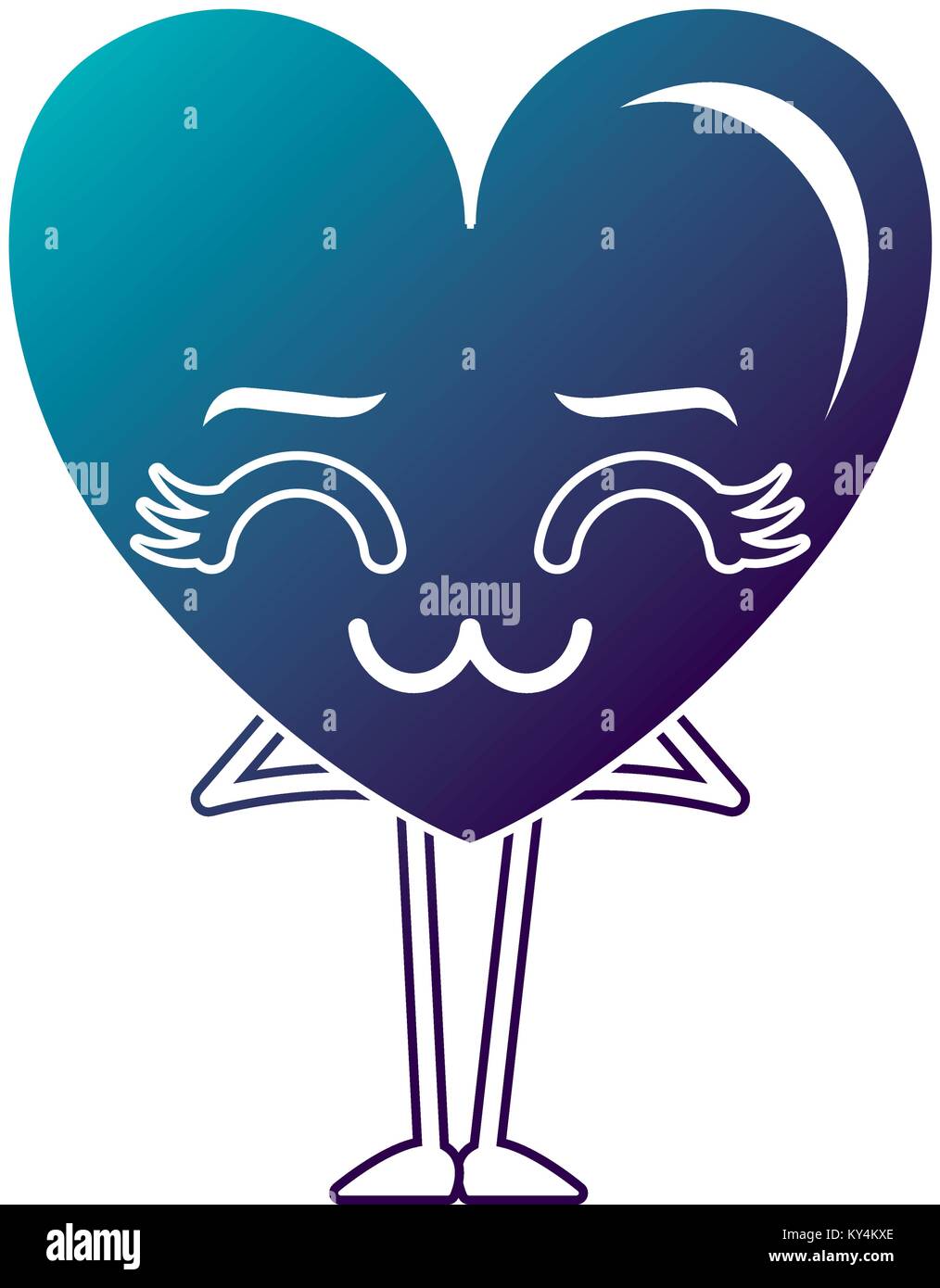heart love sad kawaii character vector illustration design Stock Vector ...