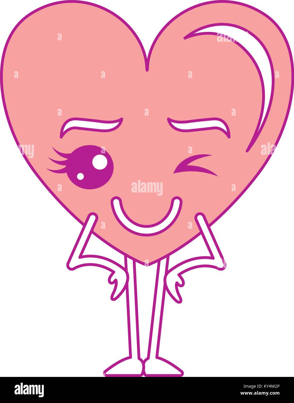 heart love happy kawaii character vector illustration design Stock ...