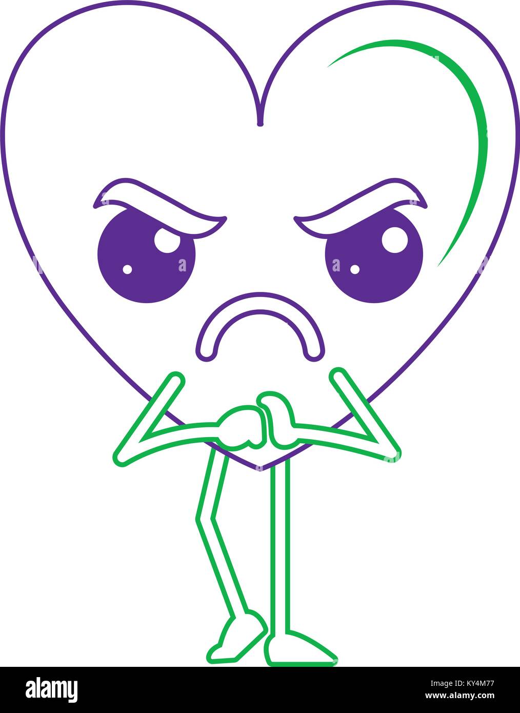 heart love sad kawaii character vector illustration design Stock Vector ...