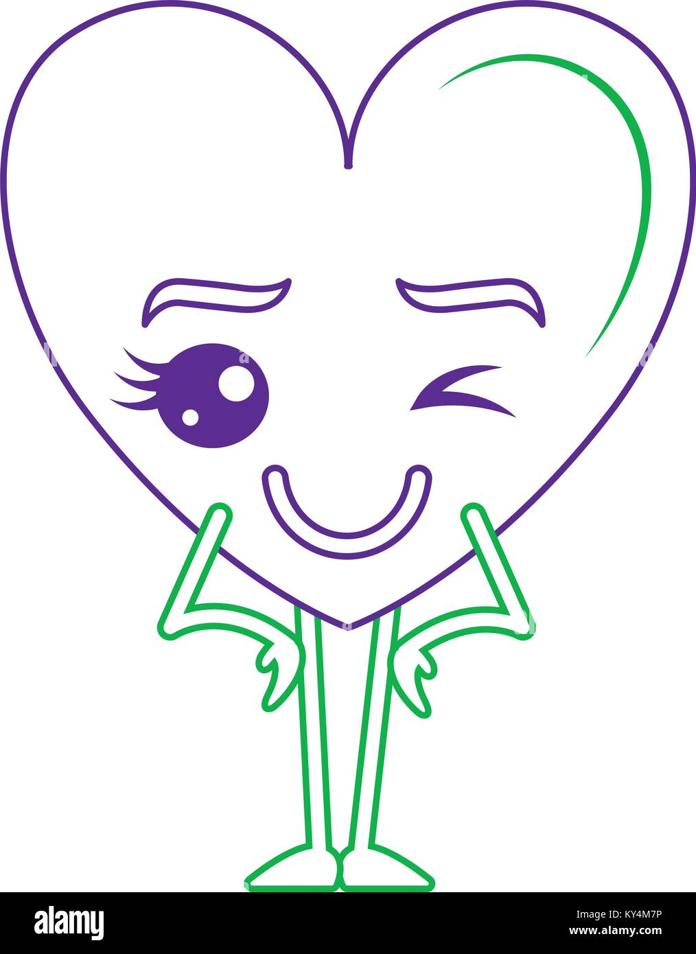 heart love happy kawaii character vector illustration design Stock ...