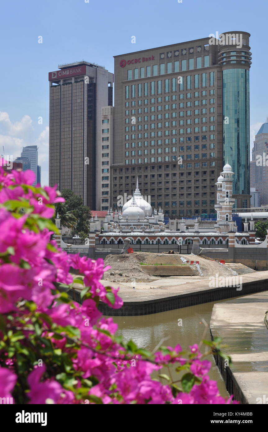 Jamek mosque in front of CIMB and OCBC banks at the confluence of ...