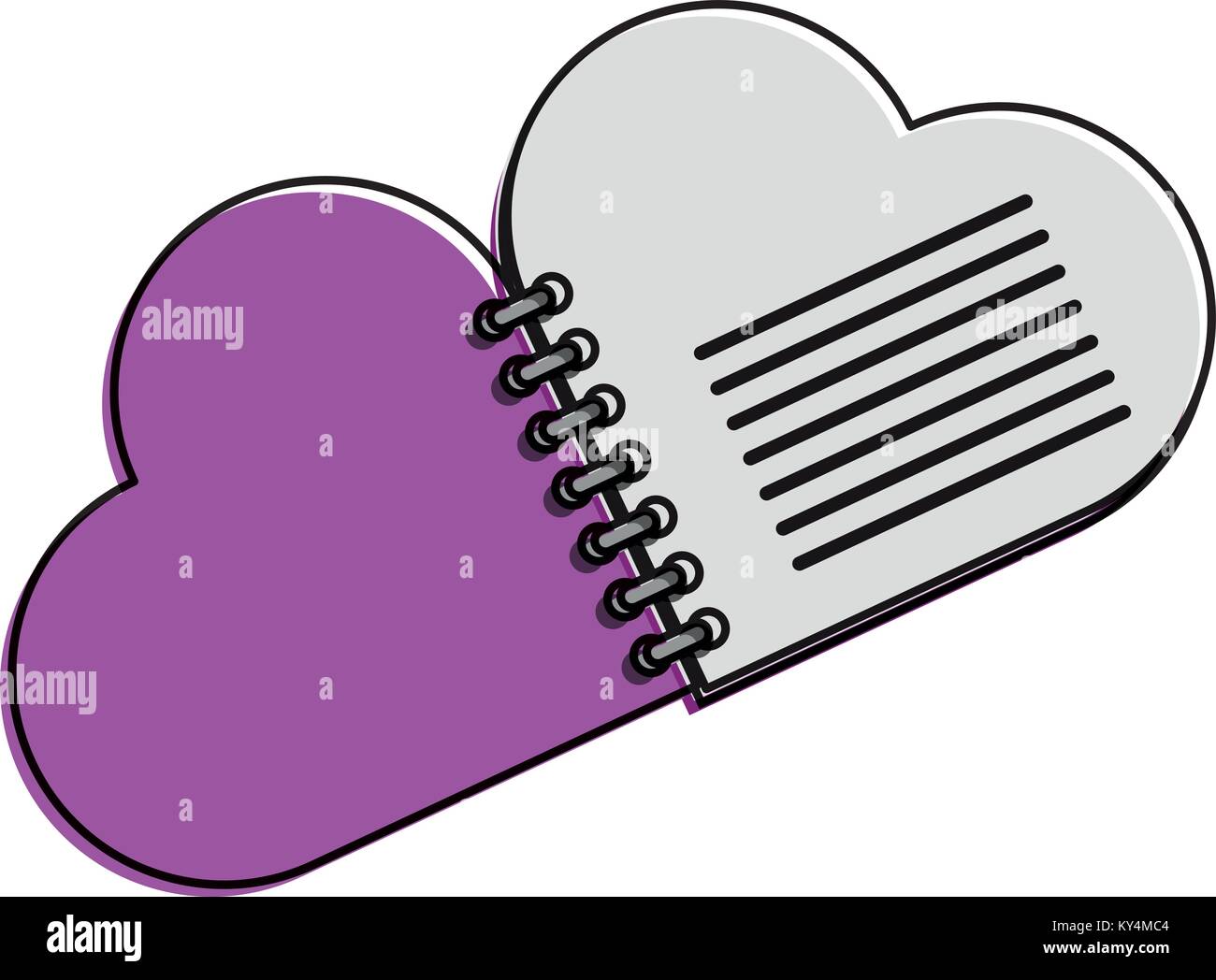 notebook with heart love shape vector illustration design Stock Vector ...
