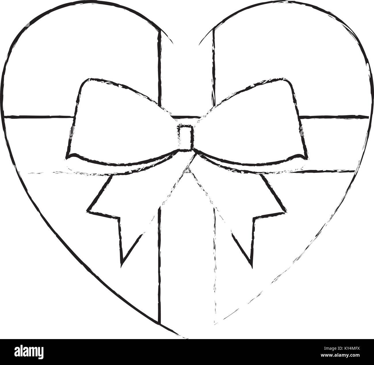 gift with heart love shape vector illustration design Stock Vector ...