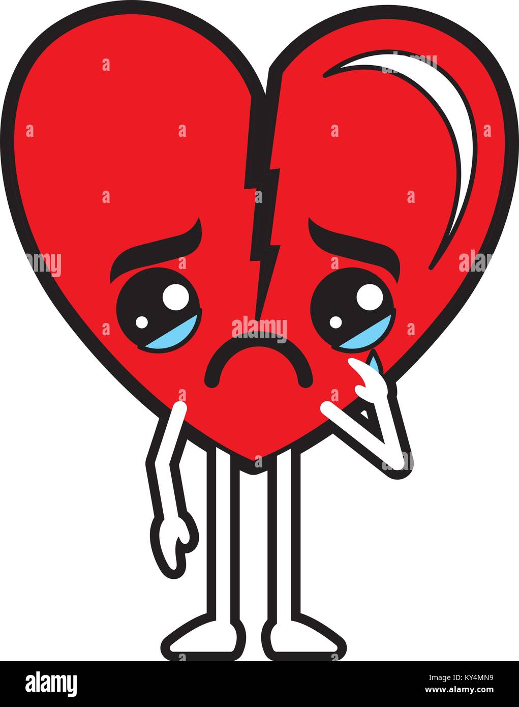 heart love broken kawaii character vector illustration design Stock ...